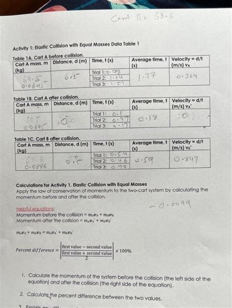 Solved Momentum Before Collision Momentum After