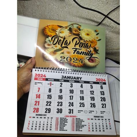 Personalizedcustomized Calendar For 2024 A4 Size Shopee Philippines