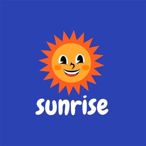 태양 해 캐릭터 레트로 로고 템플릿 로고메이커 로고폴리 в 2024 г
