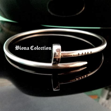 Jual Top Accesoris Pria Gelang Tangan Pria Baja Stainless Stell Polos Model Paku Anti Karat Dan