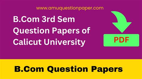 Bcom 3rd Sem Previous Years Question Papers Of Calicut University