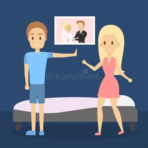 Couple With Problems In Relationship Stock Vector Illustration Of Girlfriend Flat
