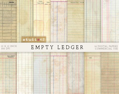 Printable Ledger Paper Ledger Book Digital Ledger Paper Etsy