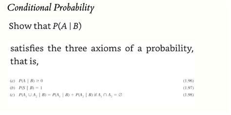 Solved Conditional Probability Show That P AB Satisfies Chegg Com
