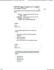 Reviewing IBM Storage Insights And Insights Pro Level Quiz Course Hero