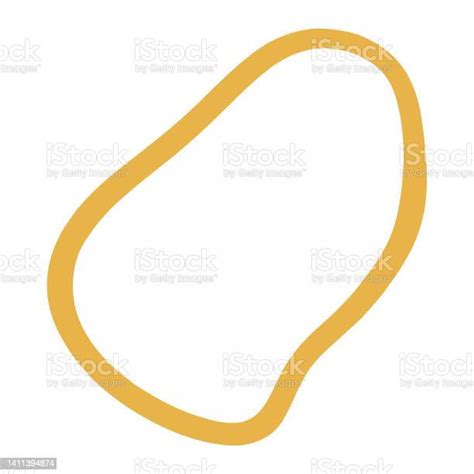 벡터 일러스트 레이 션 추상 오렌지 들쭉날쭉한 원 흰색 배경에 고립 물결 모양의 손으로 그린 모양 디자인 요소 0명에 대한 스톡 벡터 아트 및 기타 이미지 Istock