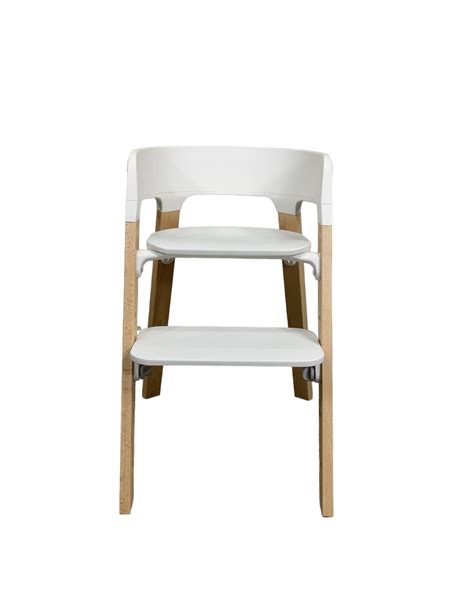 Stokke Steps Chair White Seat Natural Legs — Goodbuy Gear