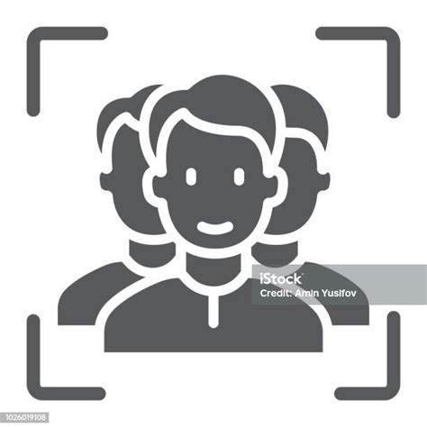 멀티 얼굴 Id 문자 모양 아이콘 얼굴 인식 얼굴 식별 얼굴 검색 서명 벡터 그래픽 흰색 배경 Eps 10에 선형 패턴 감지기에 대한 스톡 벡터 아트 및 기타 이미지