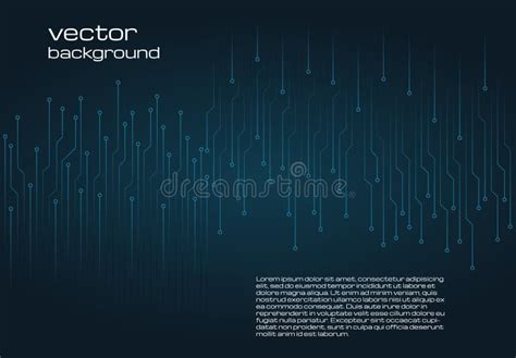 Abstract Technological Dark Blue Background With Elements Of The Microchip Stock Vector