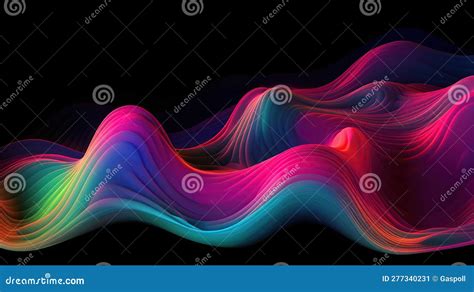 Abstract Fluid Iridescent Holographic Neon Curved Wave In Motion Colorful Background 3d Render
