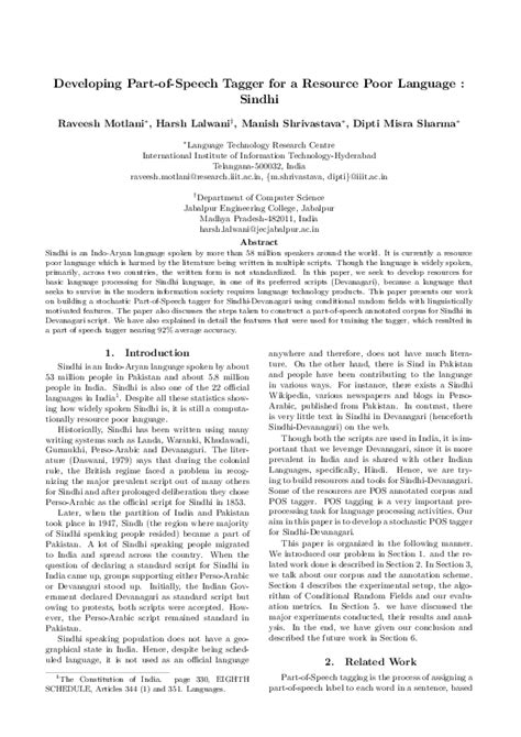 pdf developing part of speech tagger for a resource poor language