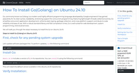 CrownCloud Wiki How To Install Go On Ubuntu