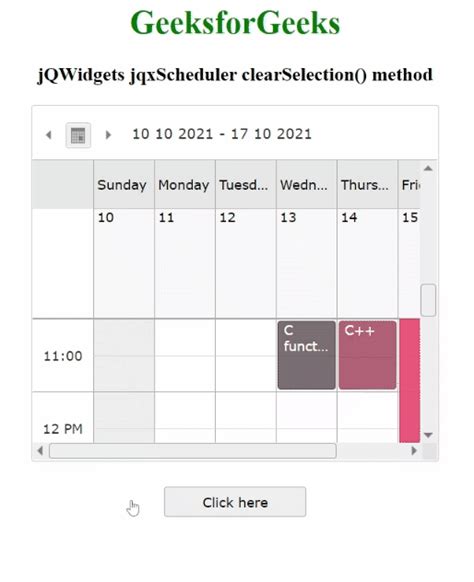 Jqwidgets Jqxscheduler Clearselection 方法 码农参考