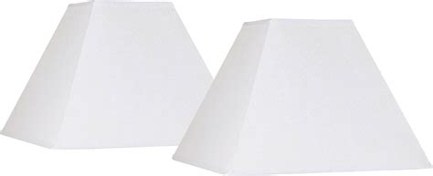 White Linen Large Square Lamp Shade 7 Top X 17 Bottom X 13 Slant X
