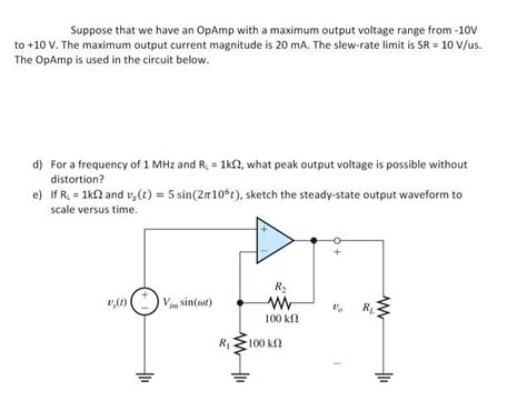 Solved Suppose That We Have An Opamp With A Maximum Output