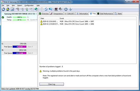 ultra ata crc error count hard disk monitoring