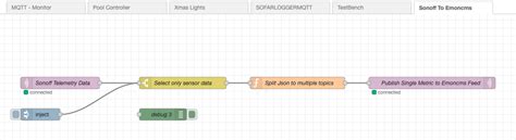 [node red] process tasmota sensor data and transmit single metrics to