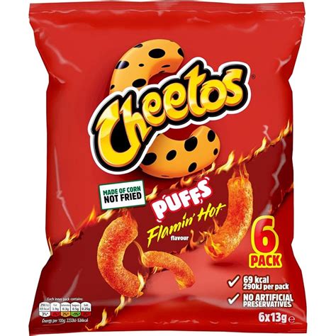 Cheetos Puffs Flamin Hot Snacks 6pk Desime
