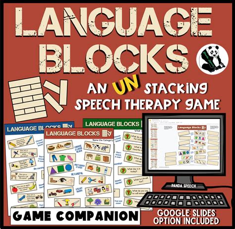 Language Blocks ~ Speech Therapy Game Companion Panda Speech Llc