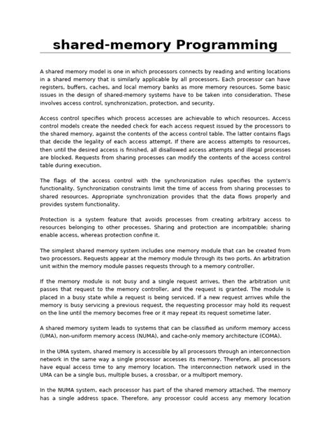 Shared Memory Programming Pdf Central Processing Unit Computer Science