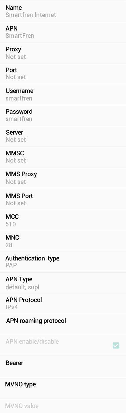 Setting APN Smartfren G Di Android G G LTE APN Indonesia