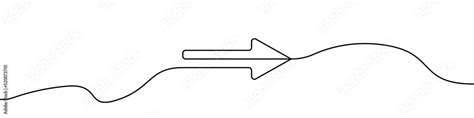 Arrow Pointing Right Line Continuous Drawing Vector One Line Arrow