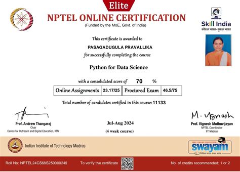 pasagadugula pravallika on linkedin nptel pythonfordatascience datascience python