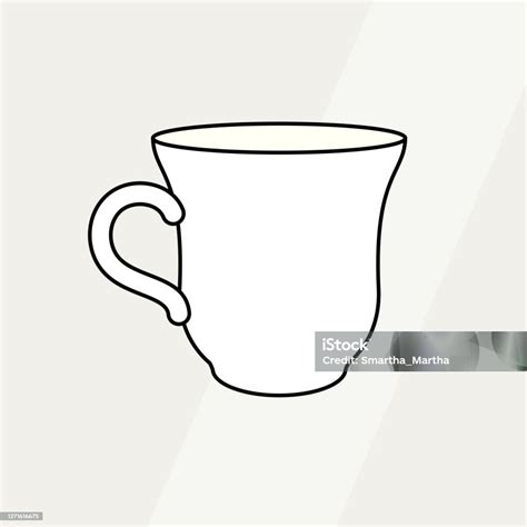 티 컵 간단한 형태 벡터 일러스트 벡터 라인 일러스트 라 니드 머그잔 로고 아이콘 카페 배너 Flayer 커피 숍 0명에 대한 스톡 벡터 아트 및 기타 이미지 Istock