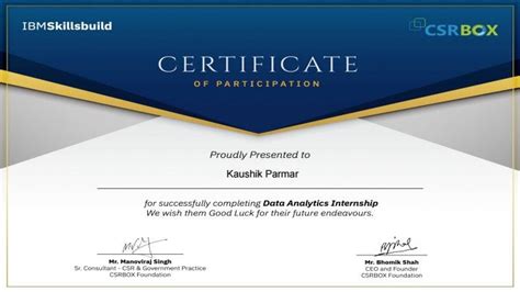 Kaushik Parmar On Linkedin Dataanalytics Internship Ibm Csrbox Learning