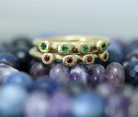 Gold Ruby Ring Stackable Gold Rings Gold Anniversary Ring July Birthstone Ring Gold Stacking