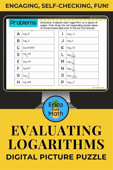 Evaluating Logarithms Digital Activity Picture Puzzle [video] [video] Digital Activities