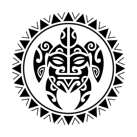 Sea Turtle Round Circle Ornament Maori Style Tattoo Sketch 10450336 Vector Art At Vecteezy