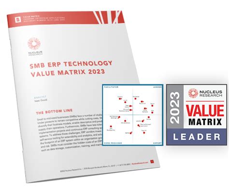 Rootstock Erp Software Named Leader In Nucleus 2023 Erp Value Matrix
