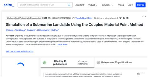 Simulation Of A Submarine Landslide Using The Coupled Material Point Method [scite Report]