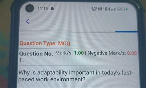 Question Type MCQ Question No Mark S I StudyX