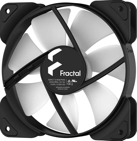 Fractal Design Fd F As1 1207 Aspect 12 Rgb Led 120mm Pwm Black Case Fan