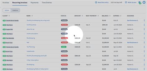 Recurring Invoices Basic Manage Schedules Edit Duplicate Delete