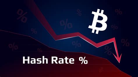 Bitcoin BTC Hash Rate Has Fallen Bitcoin Symbol With Red Down Arrow Mining Power Has Dropped