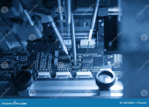 The Assembly Line Process Of Micro Processor Board Stock Image Image Of Electrical Detail