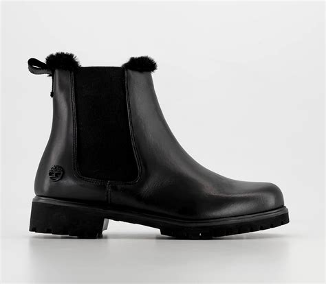 Timberland Timberland Lyonsdale Chelsea Boots Black Fur Lined Womens