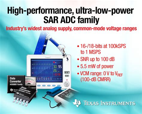 Ti Adds 12 High Performance High Resolution Ultra Low Power Sar Adcs To Lineup