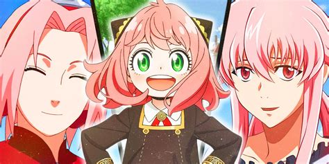 Anime Girl With Pink 16400 Anime Girl Stockfotos Afbeeldingen En