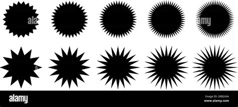 Zig Zag Edge Circle Shape Set Jagged Round Elements Collection