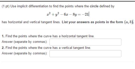 Solved Use Implicit Differentiation To Find The Points Where Chegg
