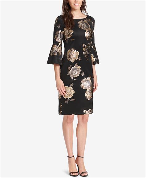 Jessica Howard Floral Bell Sleeve Sheath Dress Macys