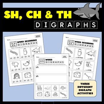 Ch Sh Th Digraph Activity Set By Cmoore Creations Tpt