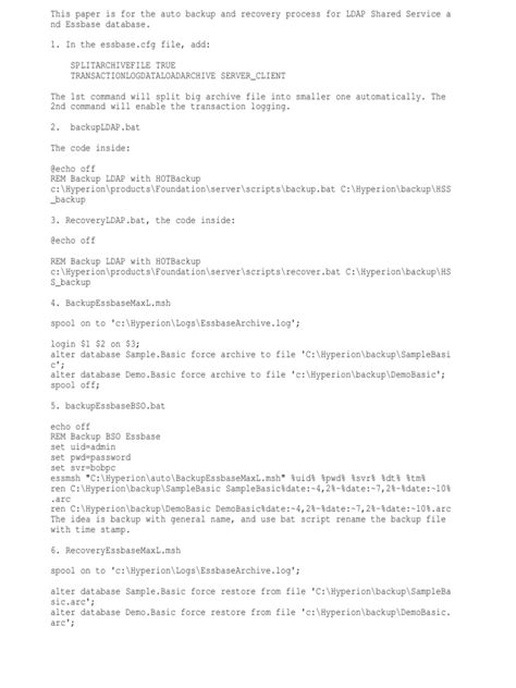 Maxl Automated Backup Of Essbase Pdf