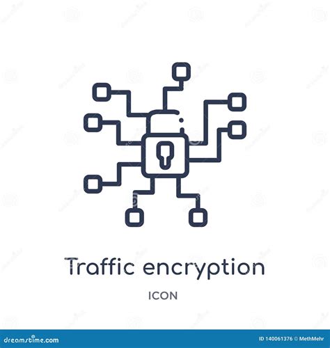 Linear Traffic Encryption Icon From Internet Security And Networking Outline Collection Thin