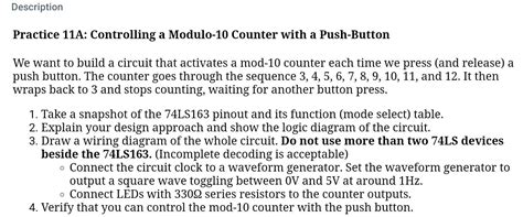 Solved Practice 11a Controlling A Modulo 10 Counter With A