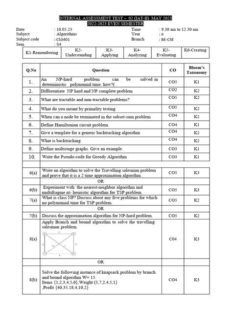 Iat2 Algorithms Pdf Mathematics Theoretical Computer Science